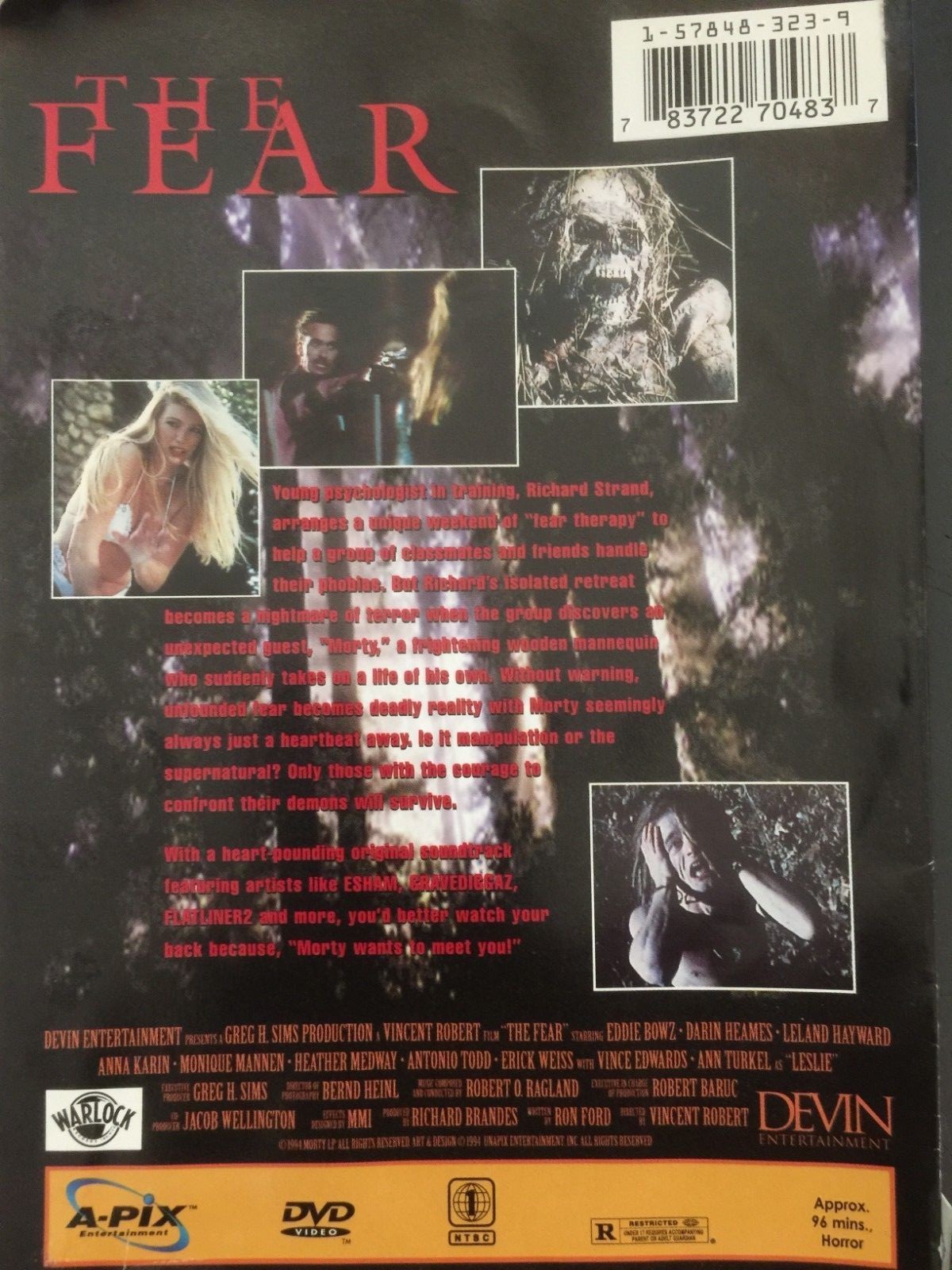 The Fear (DVD, 1994) Rated R Eric Weiss, Ann Turkel, Vince Edwards ...