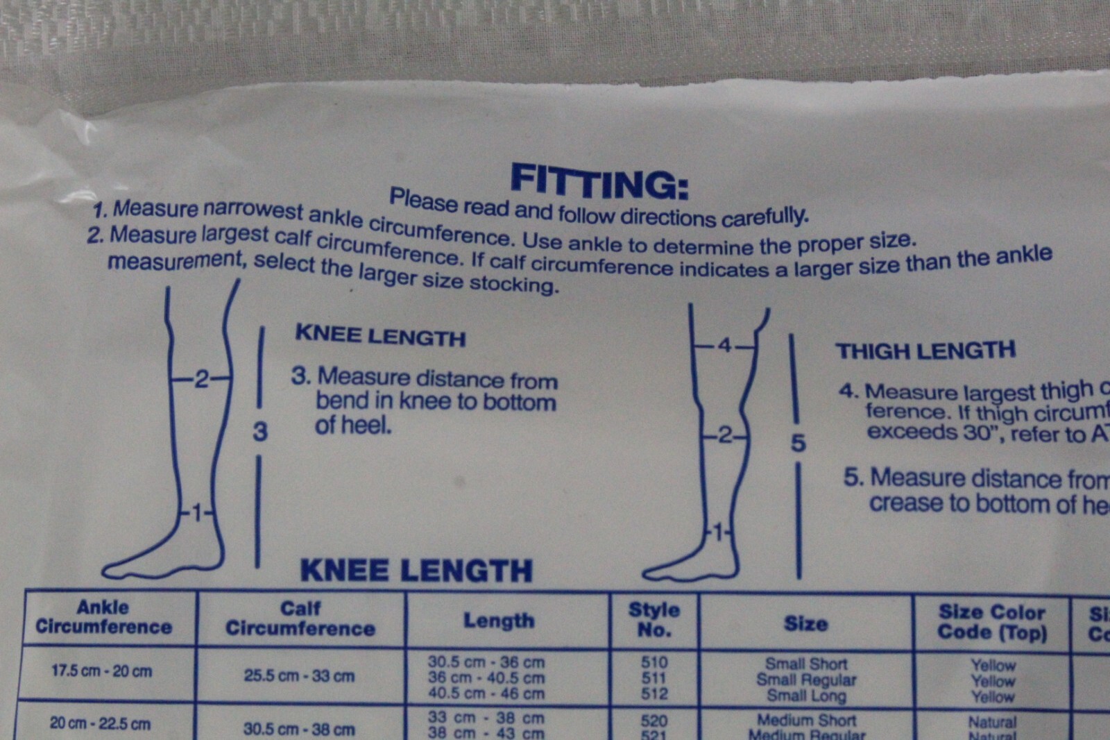 Anti-Embolism Stockings Size Medium Long Thigh Length 622 CAROLON CAP ...