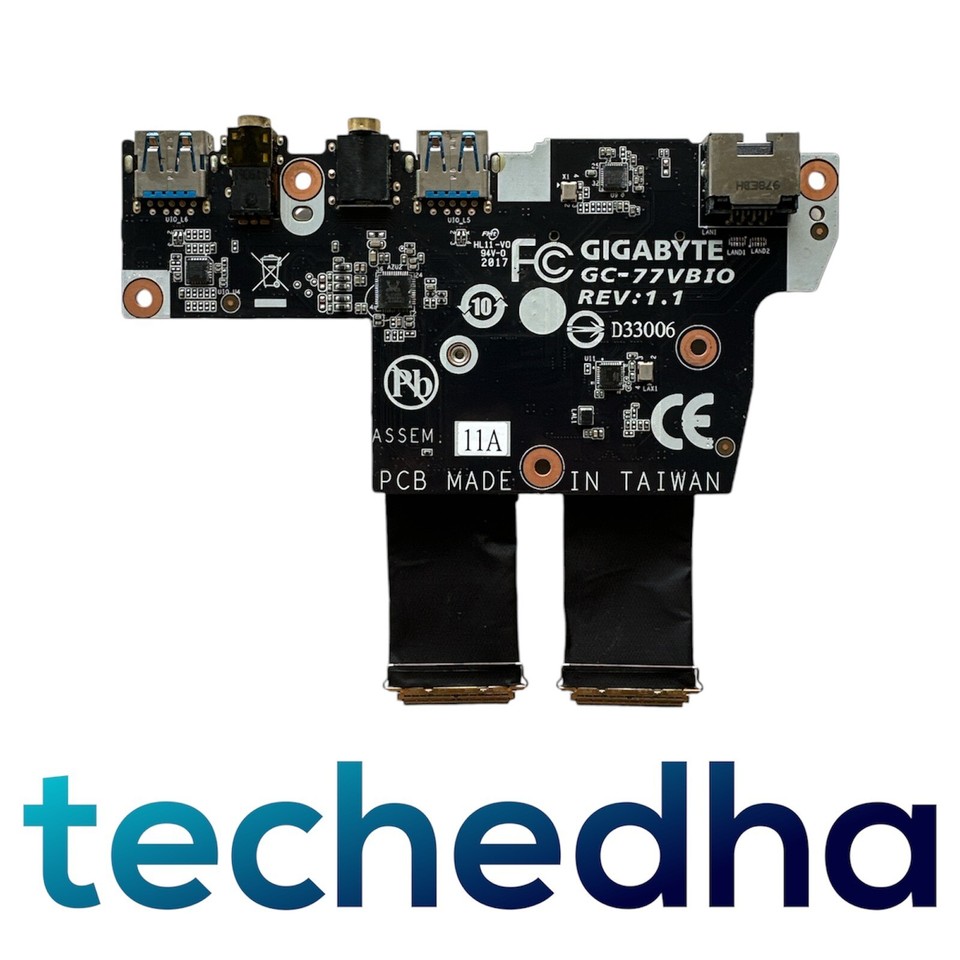 GIGABYTE Aero 17 WA RP77 USB Audio AUX Headphone Jack RJ-45 Card Reard ...