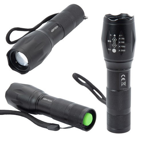 Taschenlampe LED Strahler Superbeam Flashlight SOS Taktische Lampe IP44 ...