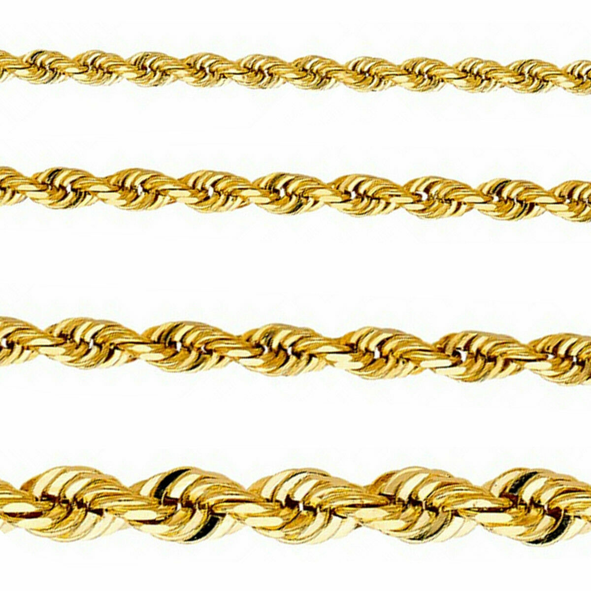 Heavy Large Rope Necklace Genuine 14k Yellow Gold Solid Chain Cadena ...