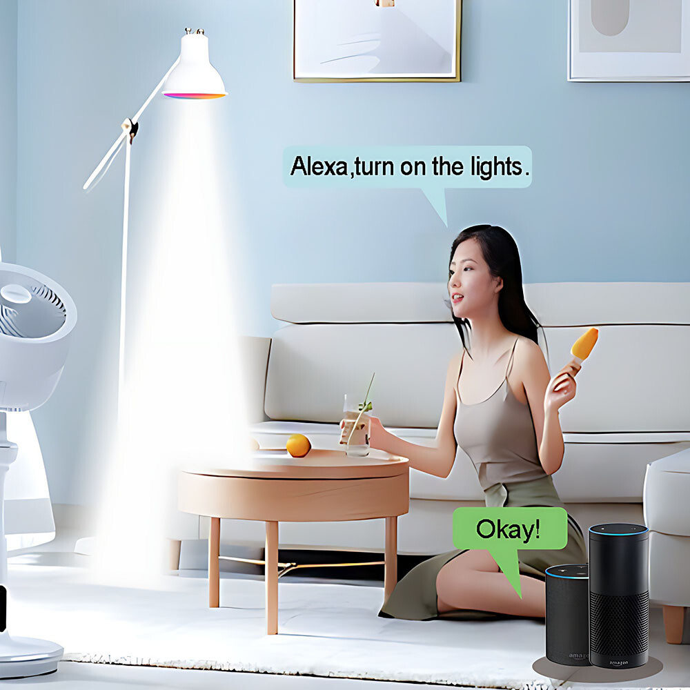 GU10 Smart Bulbs LED Light Lamp Dimmable Voice For App Alexa Google ...