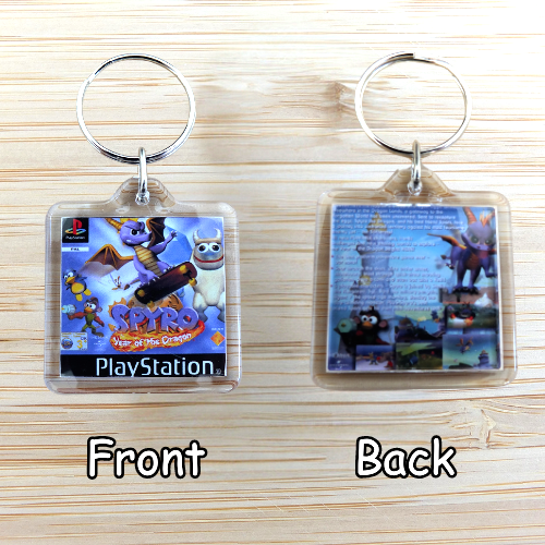 Spyro The Dragon The year Of The Dragon PS1 Keychain Cover Keyring PSX ...