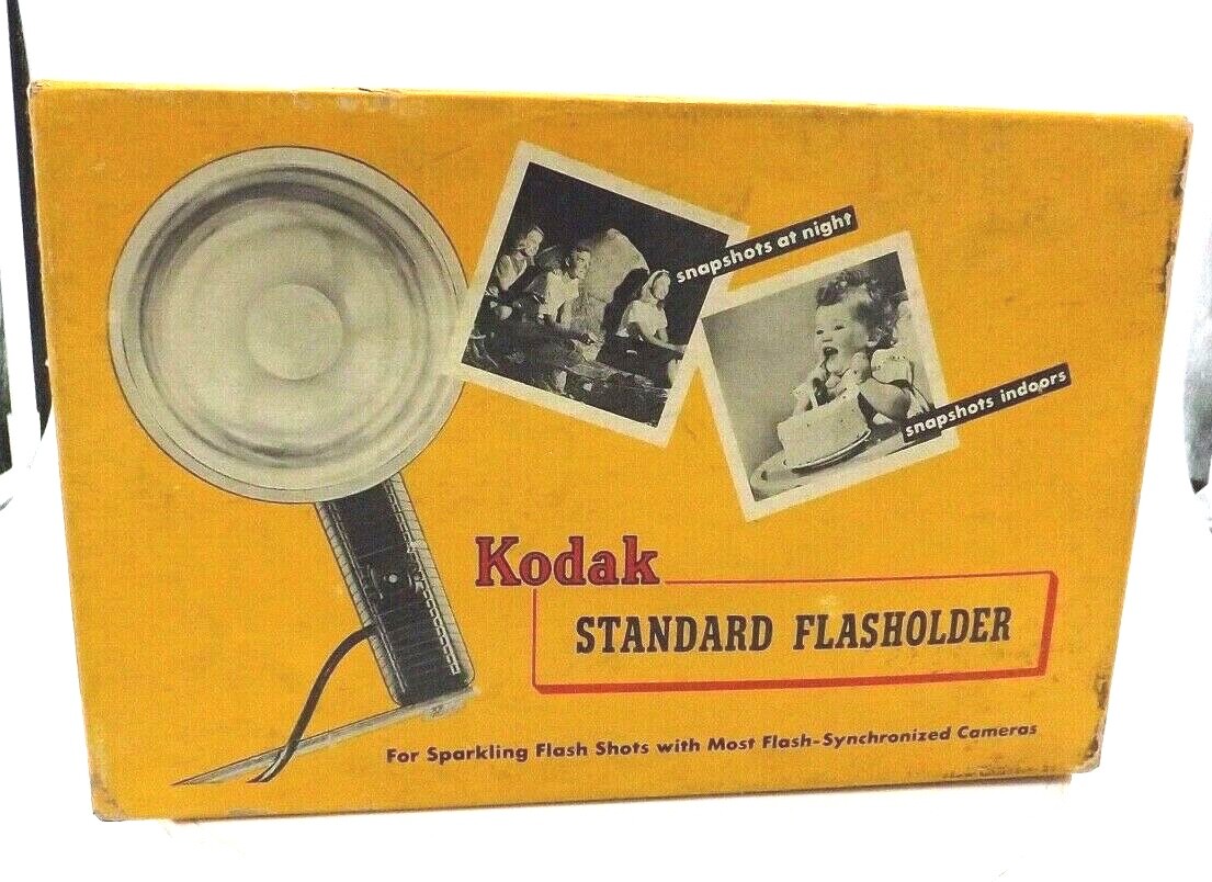 KODAK STANDARD FLASHOLDER with Flash Bulbs, Original Box & Bracket | eBay