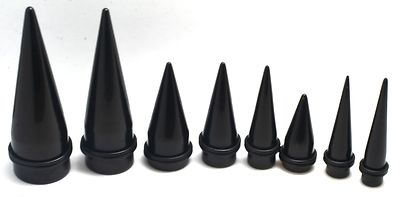 3 Pairs Black Ear TAPERS expanders gauges stretching 9/16 5/8 3/4 14mm ...