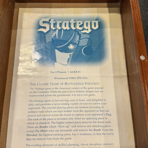 STRATEGO VTG Game Collection Wooden Box Book Shelf 100% Complete Ex ...