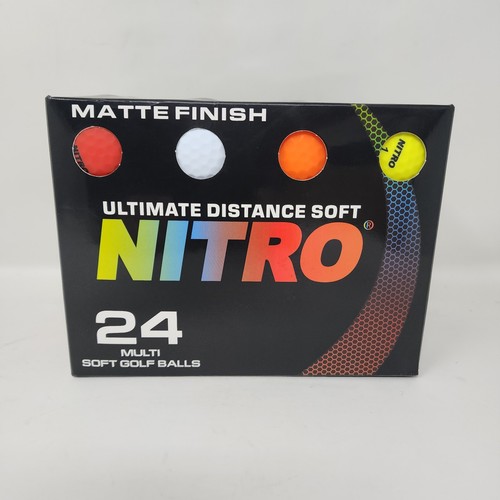 Nitro Golf Ultimate Distance Soft Golf Balls Multicolor 24 Pack Matte ...