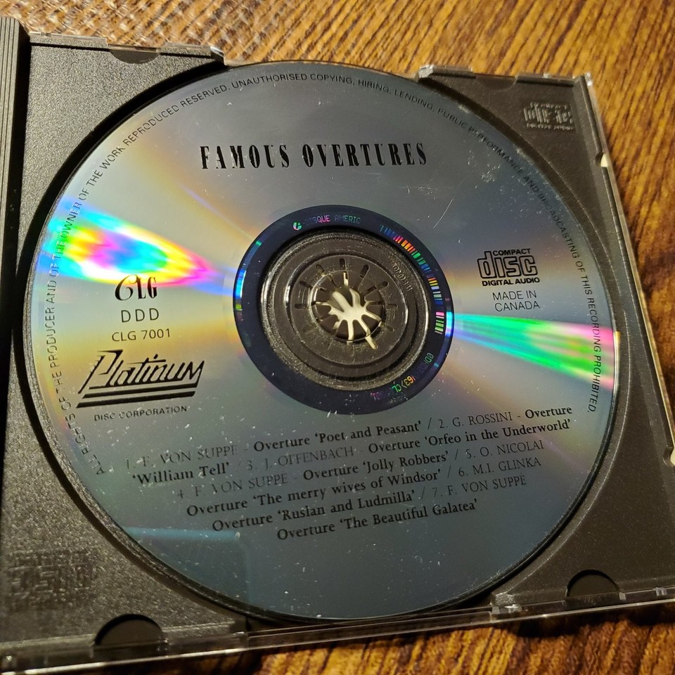 Famous Overtures CD 1995 Classical Platinum Disc Corporation | eBay