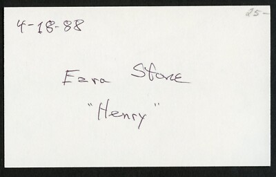 Ezra Stone d1994 signed autograph 3x5 Cut American Actor in The Aldrich ...