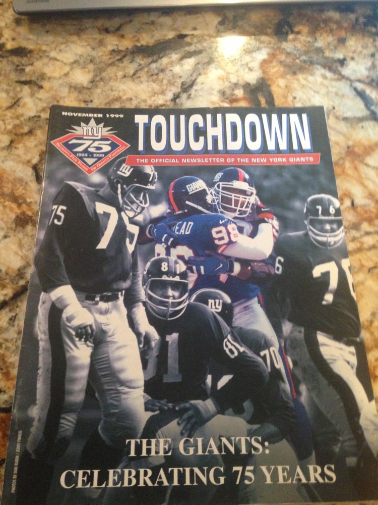 Vintage New York Giants Football 1999 Touchdown Magazine 75 Years | eBay