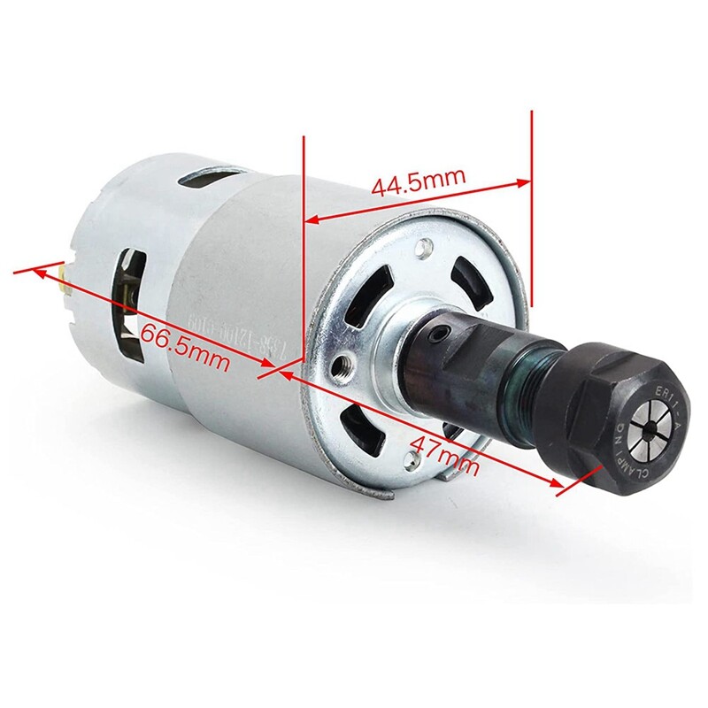 3X(DC Motor CNC 775 Spindle Motor 100W 12-24VDC 20000RMP + ER11 Collet ...