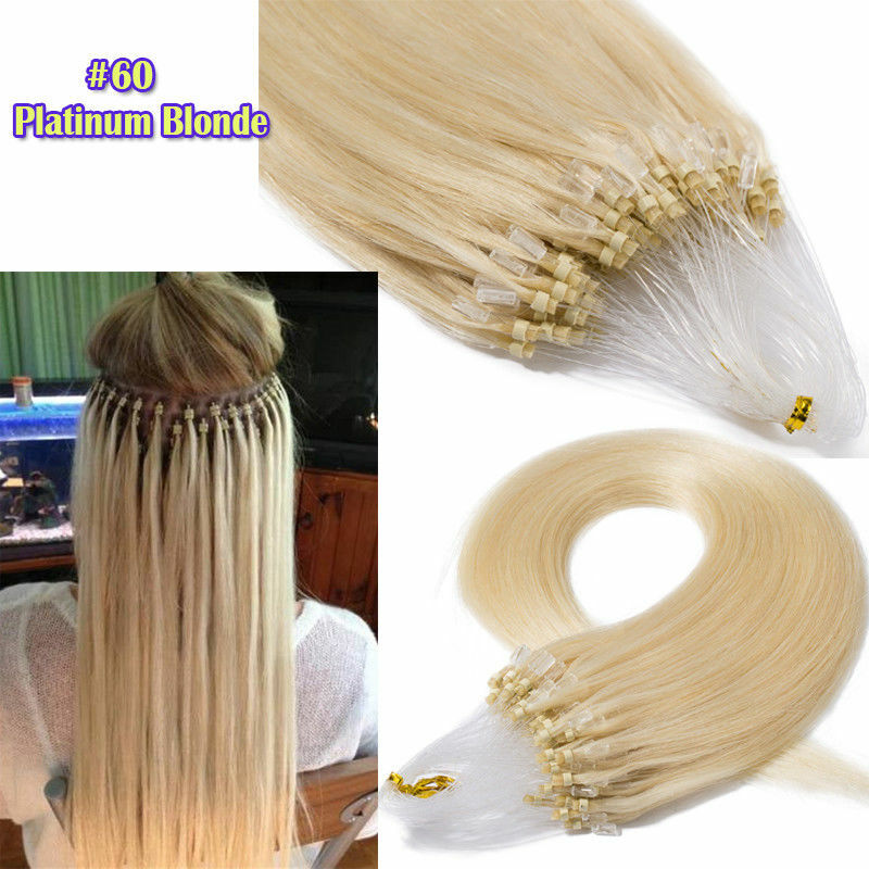 Micro Ring Beads Link Hair Extensions Easy Loop Micro Loop 100% Remy ...
