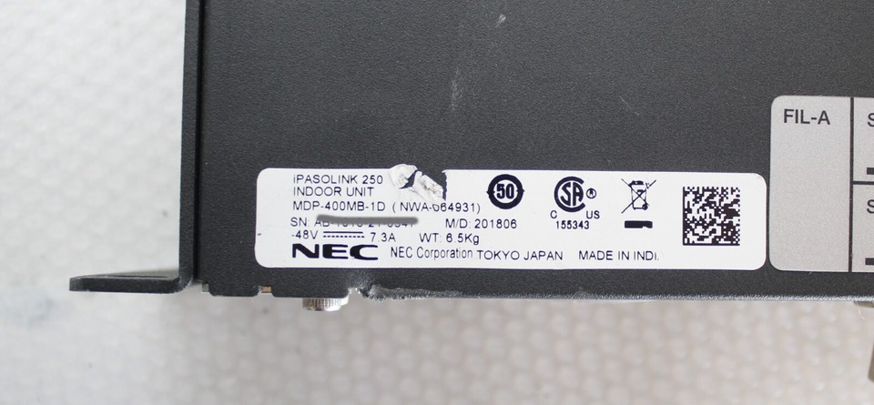 NEC Ipasolink 250 Indoor Mdp-400mb-1d Capacity Optimized Packet Radio ...