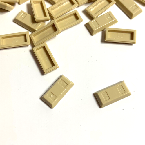 50 per lot LEGO Brick Yellow ("Tan") 1x2 GOLD INGOT (99563/6271228) for ...