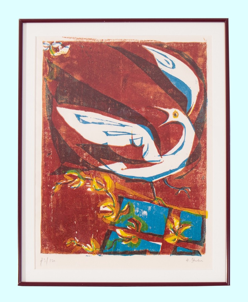 Hanns Studer Swiss Color Woodcut on Paper Birds Signed Numbered | eBay