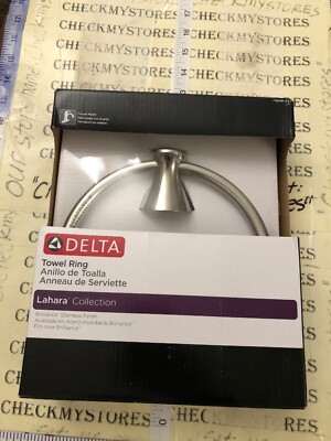 NEW NIB Delta Lahara Towel Ring 73846-SS STAINLESS STEEL FINISH | eBay