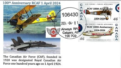 RCAF 100th Anniversary Cover 1 April 2024 | Grelly USA