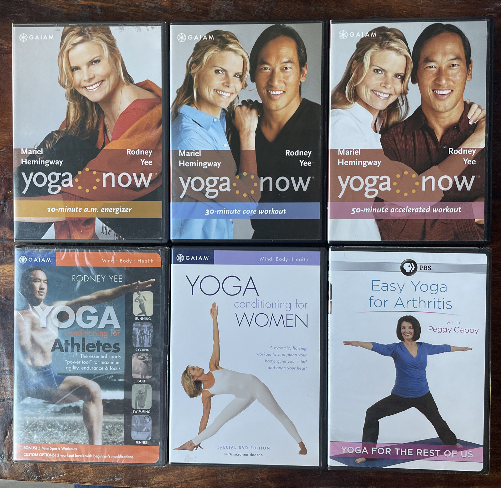 Lot of 6 Yoga DVD’s Now Mariel Hemingway Rodney Yee Women Athletes ...