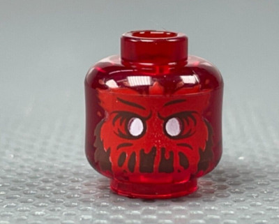LEGO Minifigure Head Trans Red Alien Ghost White Eyes Slime Mouth Axel ...
