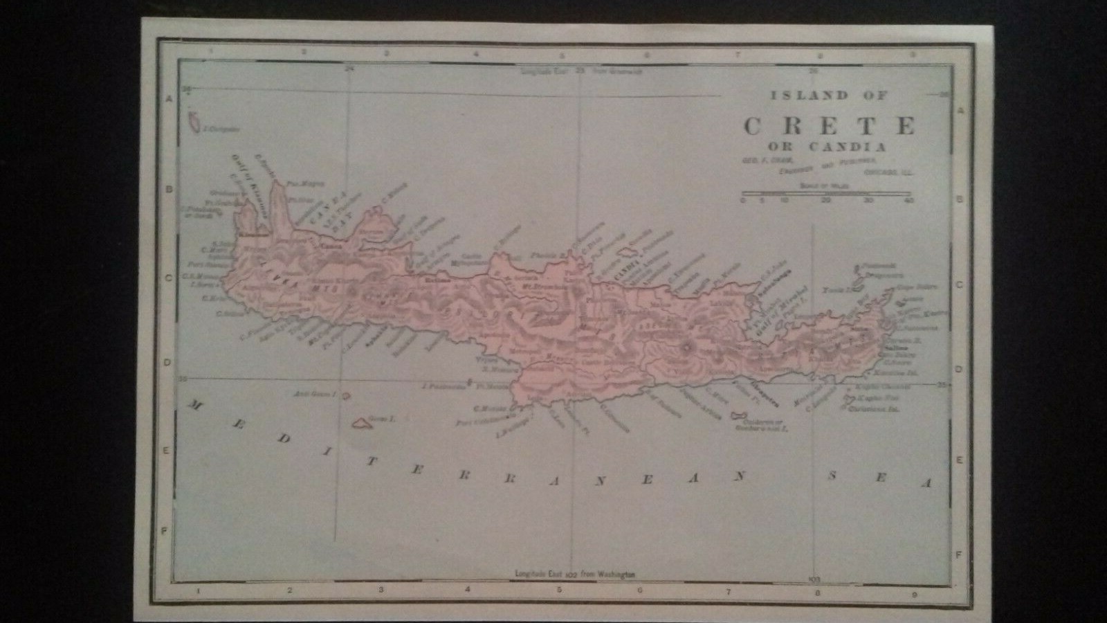 1894 KPHTH ORIGINAL BRITISH VICTORIAN ANTIQUE CRETE ISLAND ATLAS MAP | eBay