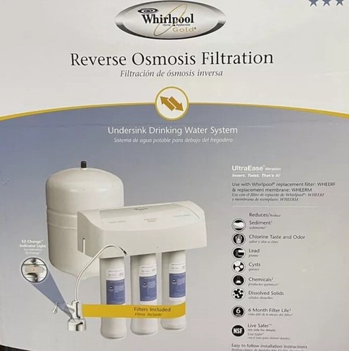 NIB RO WHIRLPOOL Reverse Osmosis 3 Stage Water Filtration System WHER25 ...