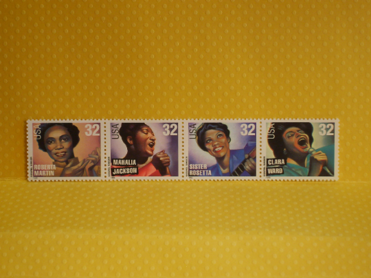 Strip of 4 Unique Vintage US Stamps - Legendary Gospel Singers - No ...