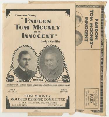 Small Archive Governor Young Pardon Tom Mooney He is Innocent Judge ...