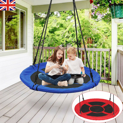 100cm Giant Nest Web Rope Hanging Tree Kids Swing Seat Round Backyard ...