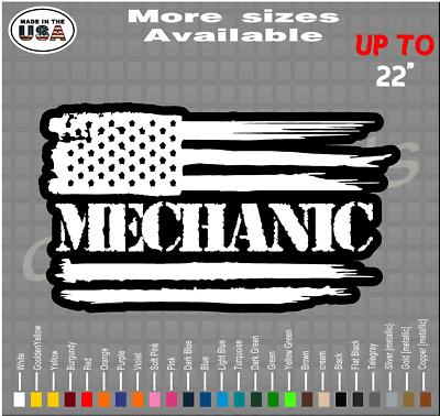 Mechanic American Flag Vinyl Decal Sticker | Mechanic Decals / Stickers ...
