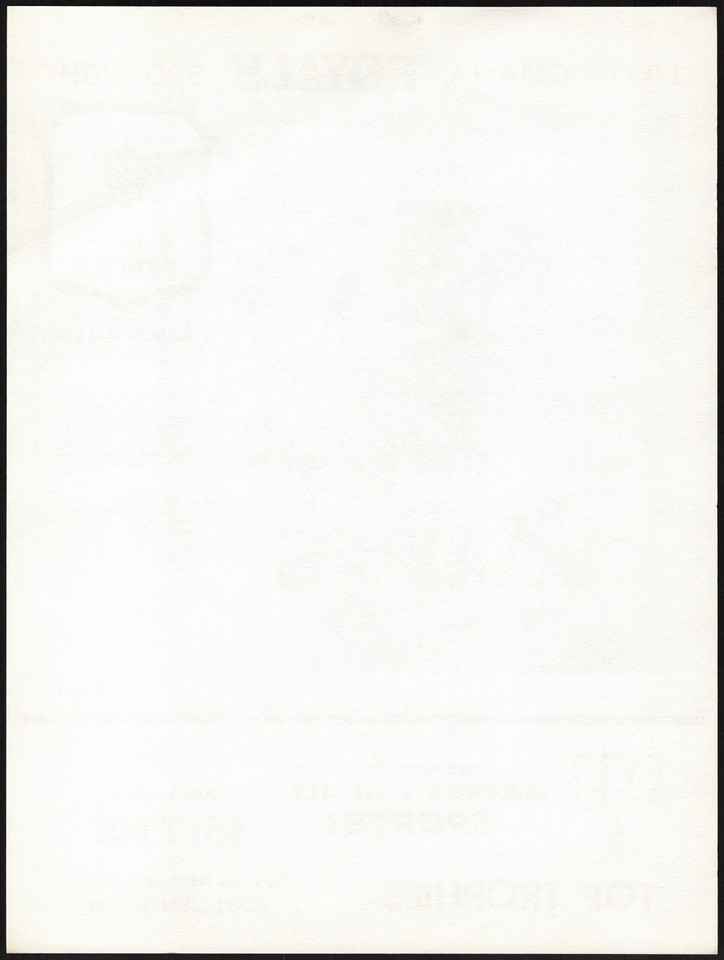 1976 Top Trophies OMAHA ROYALS (American Association) -SHELDON MALLORY ...