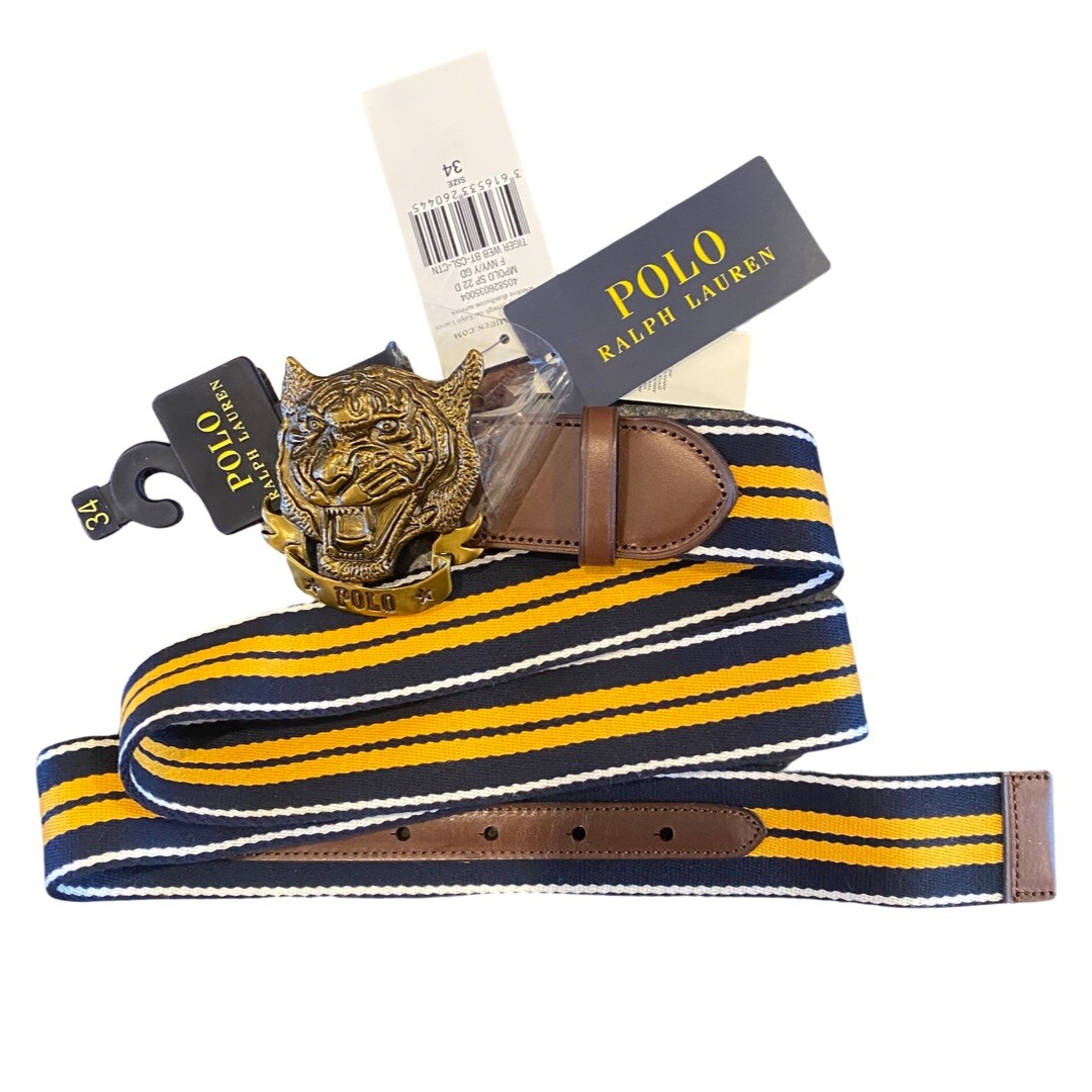 Mens Polo Ralph Lauren Tigers Varsity Belt - Blue - Waist 34/36 - BNWT ...