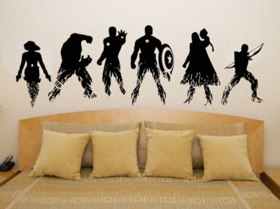 Marvel Avengers Superheroes Comic Characters Decal Wall Art Sticker ...