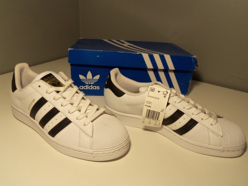 NEW Adidas Superstar White Black Leather Shell Toe Shoes FV3284 Womens ...