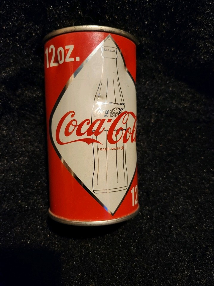 Vintage Antique Coca Cola Coke Flat Pull Tab Opened Can Red 12 Oz ...