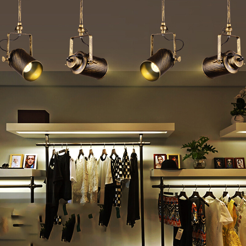 Restaurant Track Lighting Pendant Lights Vintage Industrial Galvanized
