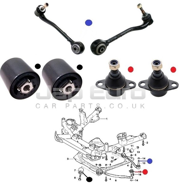 FOR BMW X5 E53 99-05 FRONT SUSPENSION CONTROL ARM BUSHES BALL JOIN KIT ...