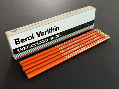 Berol EAGLE Verithin Orange 737 - 5 Vintage Colored Pencils NEW OLD ...