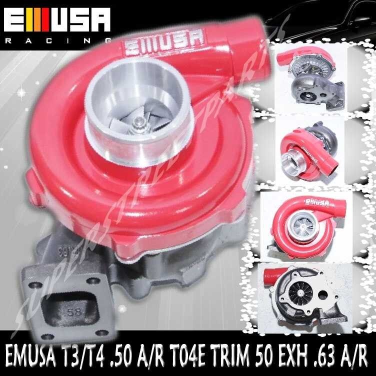 EMUSA RED T3/T4 Hybrid Turbo Charger .50 A/R Compressor .63 A/R Turbine ...