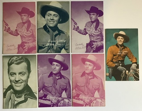 ALLAN ROCKY LANE COWBOY TV & MOVIE STAR 7 DIFF ARCADE EXHIBIT CARDS | eBay