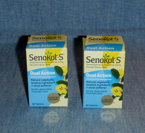 SENOKOT-S Dual Action - 60 Tablets Total = 2 Boxes of 30 Tablets ea EXP ...
