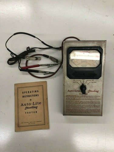 VINTAGE ANTIQUE AUTO-LITE STERLING BATTERY TESTER, MULTIMETER | eBay