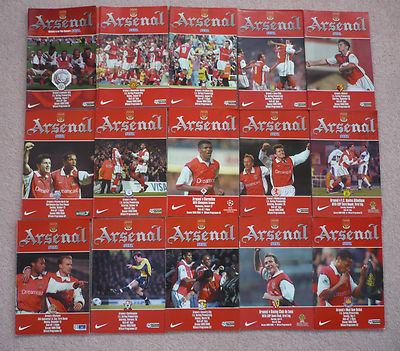 Arsenal Home Programmes 2000/01 - Select from the drop down menu | eBay UK