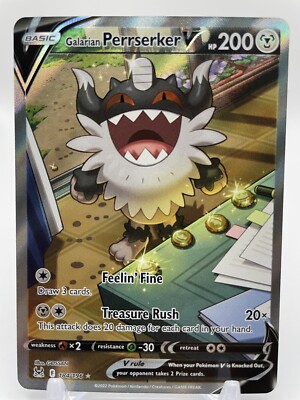 Galarian Perrserker V 184/196 - Lost Origin Alternate Art - Pokemon TCG ...