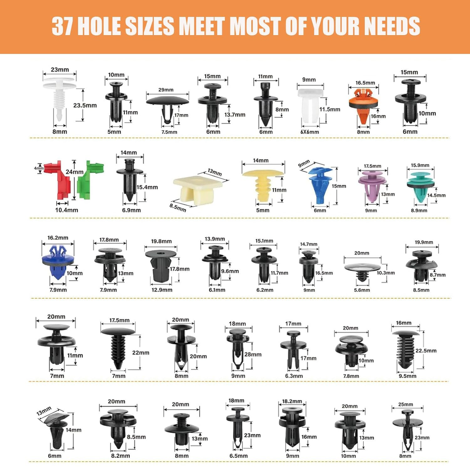 1295Pcs Car Push Retainer Clips & Auto Fasteners Assortment,Body Clips ...