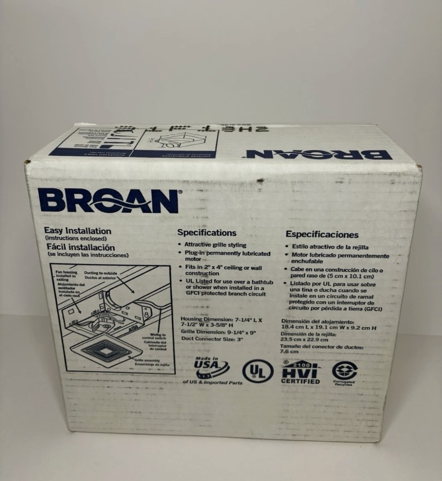 Broan 688 Ventilation Fan 50 CFM 4.0 Sones Bathroom Exhaust | eBay