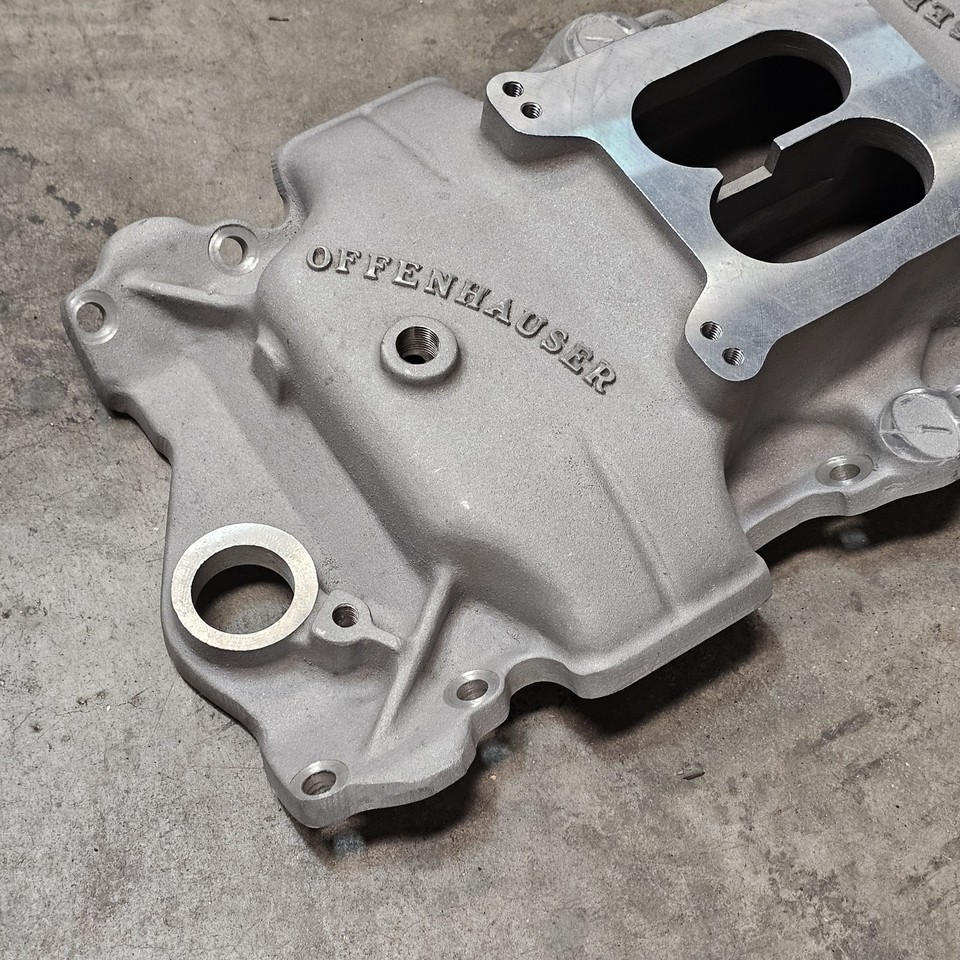 NEW Offenhauser 360 4 Barrel Intake Manifold Aluminum Chevy V8 small ...