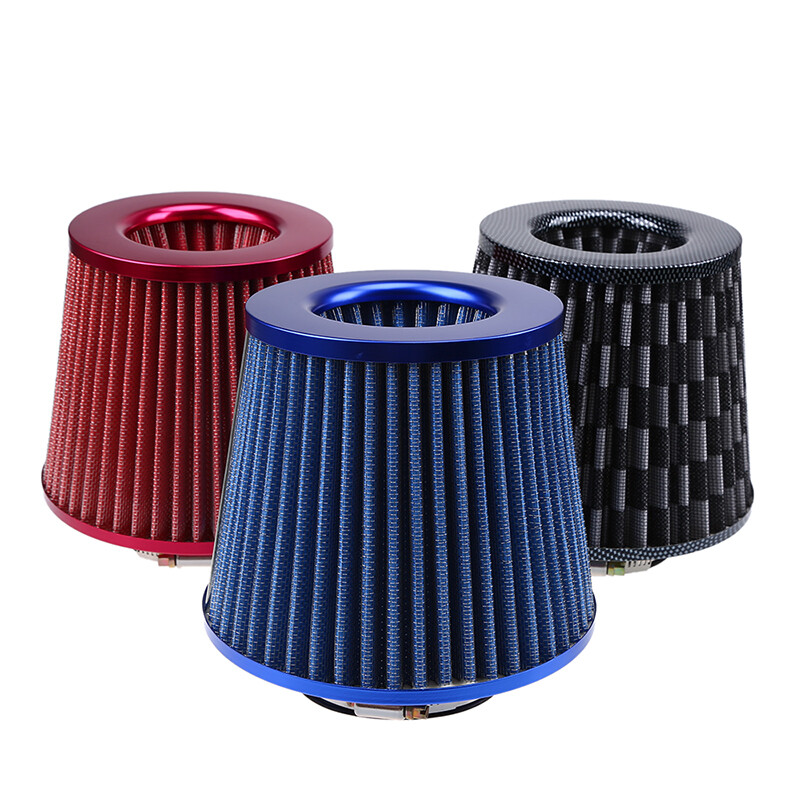 3" Carbon Fiber Black Inlet Short Ram Cold Air Intake Cone Filter ...