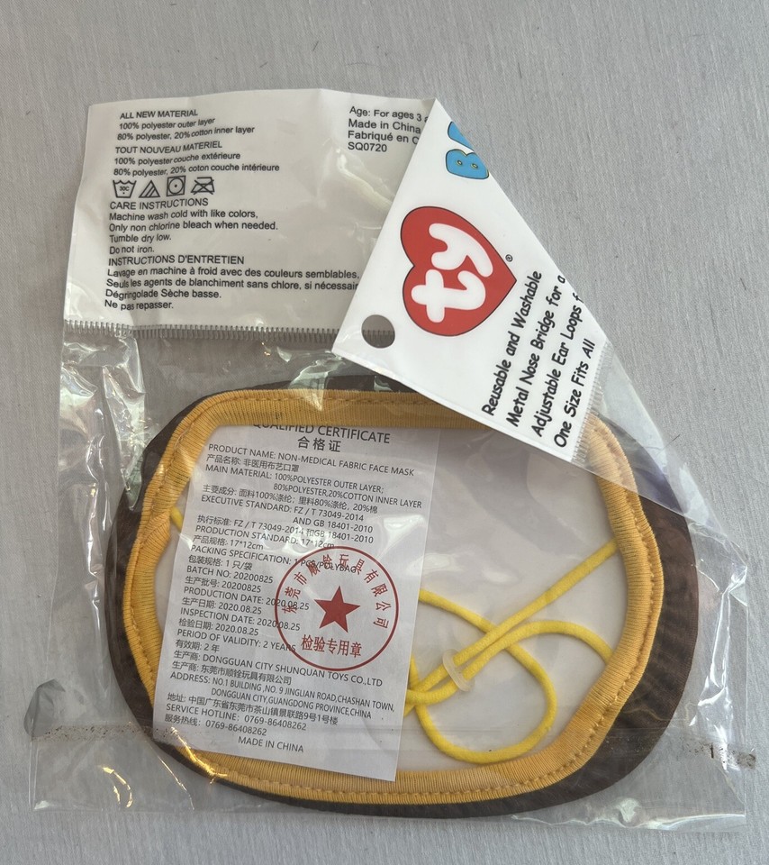 Ty Beanie Boo MASK for Kids Dangler the Sloth Brand New | eBay