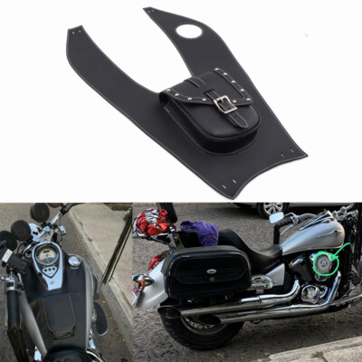 Black PU Leather Tank Cap Panel Cover Bag For Kawasaki Vulcan VN500 800 ...