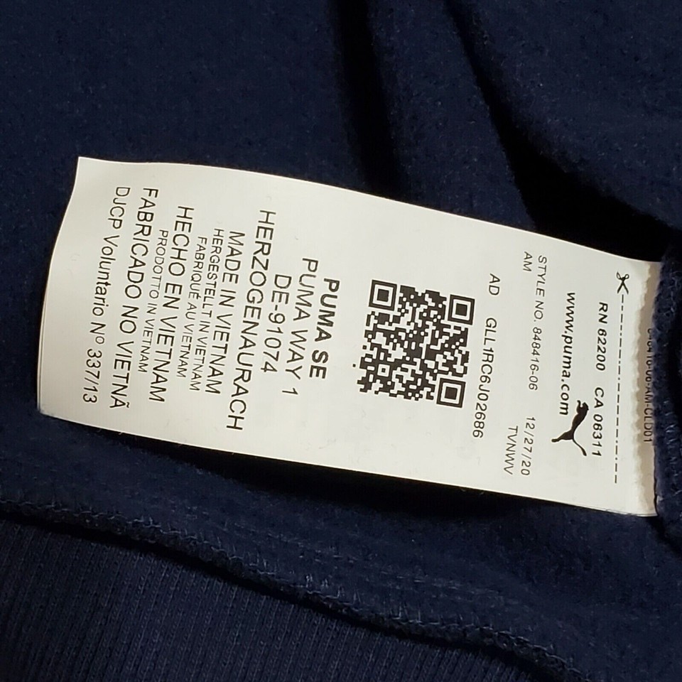 PUMA Men's Embossed Logo Classic Fleece Hoodie Sweatshirt Pullover BLUE ...